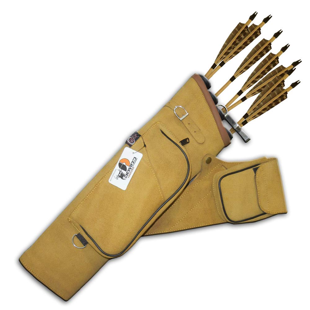 Carol Archery Suede Leather Side/Hip Belt Arrow Quiver AQ129 Brown L/H