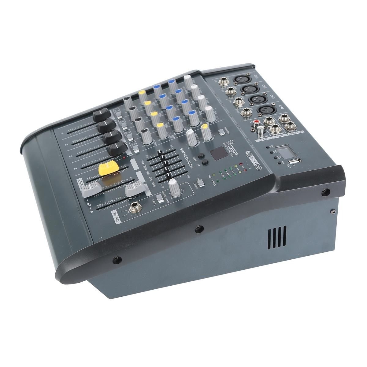 TC-Home 4 Channel Professional Powered Mixer power mixing Amplifier Amp 16DSP with USB Slot