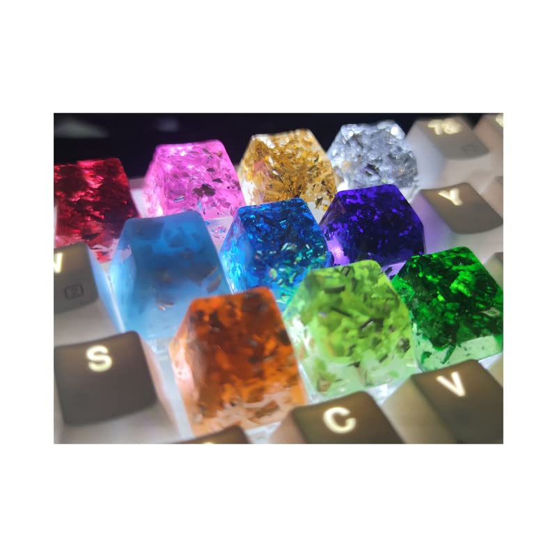 Gaming Keycaps Hand Made Resin Artisan Personality Key Cap Gaming Mechanical Keyboard DIY 1pcs (Orange,Space)