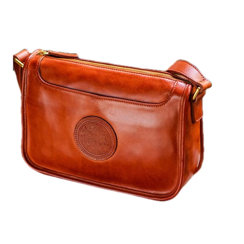 CZDYUF Large Capacity Shoulder BagHandmade Men's and Women's Crossbody Commuter Bag Casual Genuine Leather