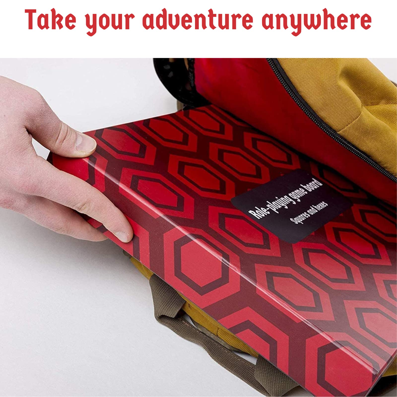 The Authentic Role-Playing Game Board by Hexers, Mat Alternative, Compatible with Dungeons and Dragons D&D DND Pathfinder RPG, 27x23 inches, 1 inch Square and Hexes Battle Grid, Foldable & Dry Erase
