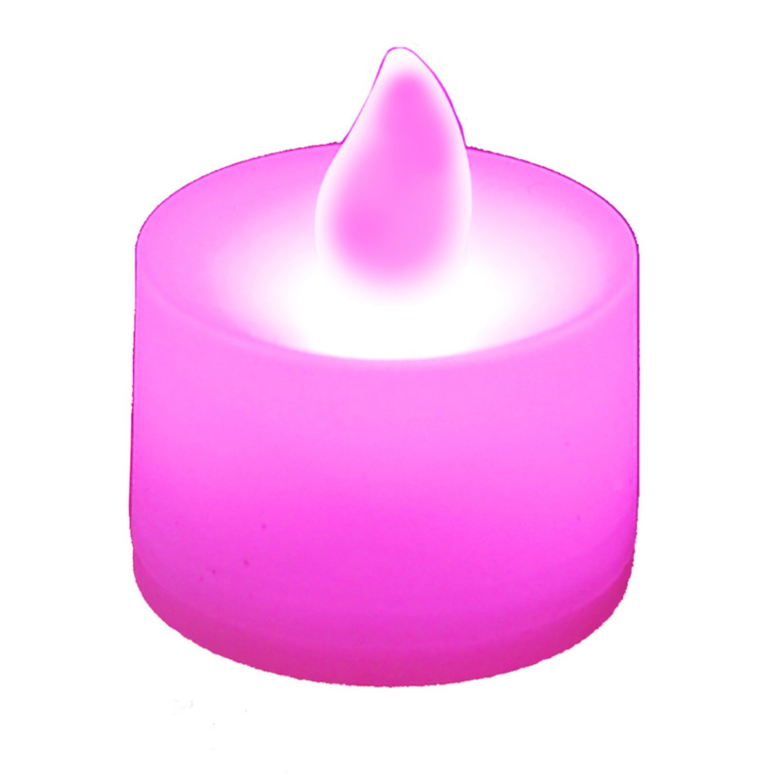LumaBase Battery Operated Tea Light Candles, Purple - Set of 12