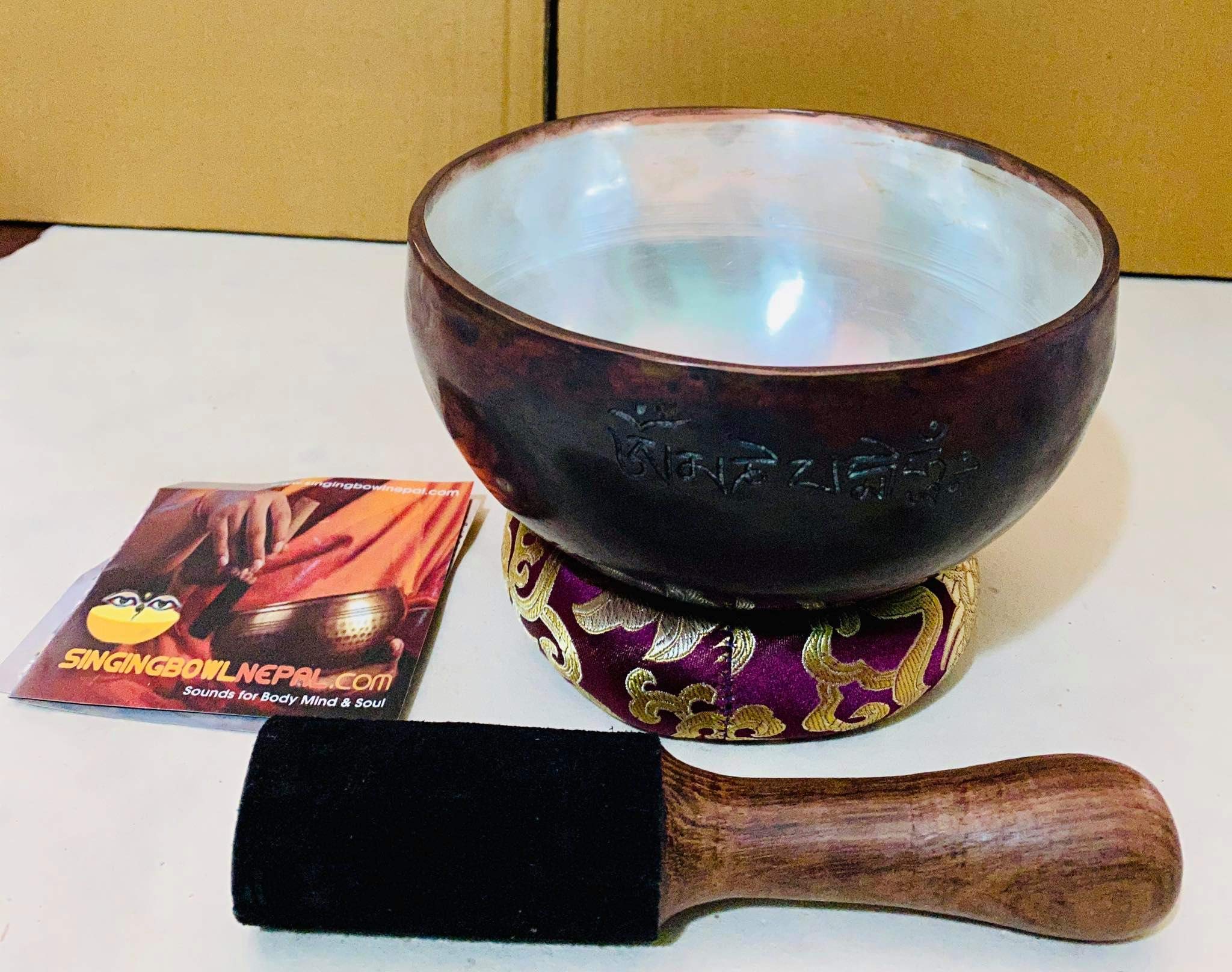 Sacral Chakra and the Sexual Chakra D Note Auntic Hand Hammered Tibetan Meditation Singing Bowl 6.5 Inches - Yoga Old Bowl By Singing Nepal