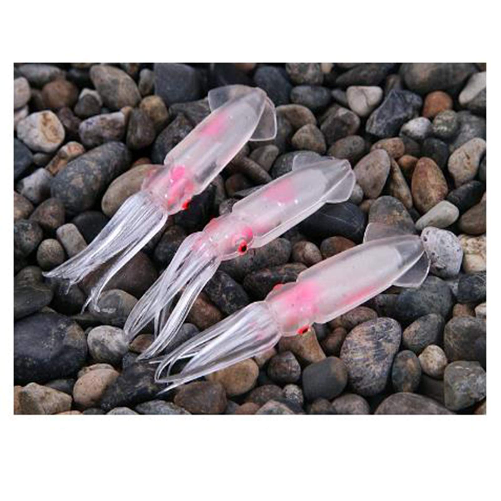 DAOUD 20pcs/lot 15cm Octopus Lures Glow in Dark Luminous Bulb Squid Skirts Soft Trolling Lures Bait Fishing Tackle Saltwater.