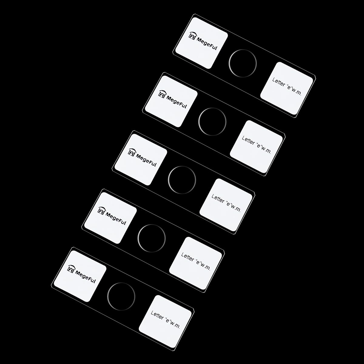 Letter e Prepared Microscope Slides, 5 Pack Standard Size Microscope Slides for Class