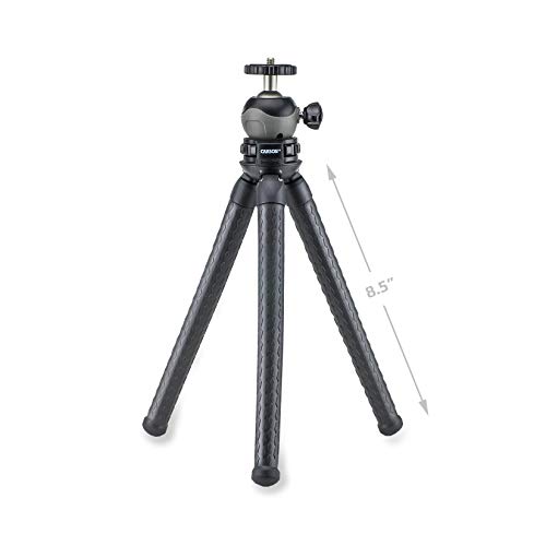 Carson BoaPod Flexible Leg Travel Tripod with Universal Smartphone Adapter and Wireless Remote Shutter Button (TR-050), Black, Medium