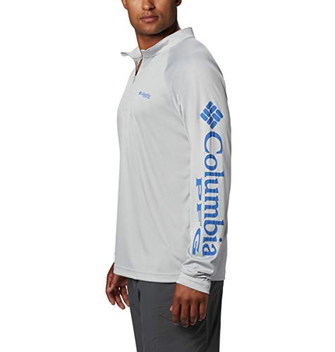 Columbia Men's PFG Terminal Tackle 1/4 Sleeve Zip Tee, Breathable, UV Sun Protection