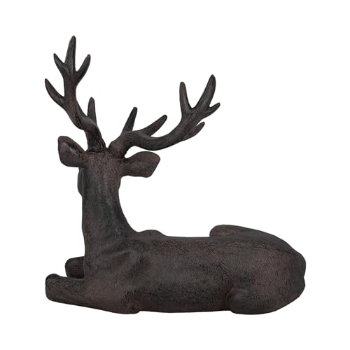 Sagebrook Home 11222 Resting Deer Figurine, 6" x 12.5" x 13.75", Rust