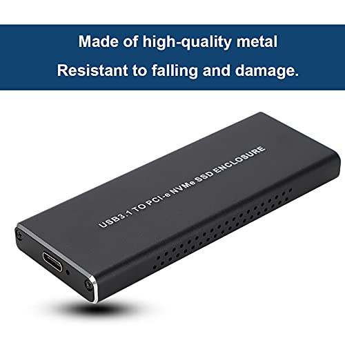 Garsentx M.2 NVME to USB3.1 Portable Metal Hard Disk Box M2 SSD PCIE to Type C SSD Enclosure for Converting SSD Solid State Drives to Type C Interfaces