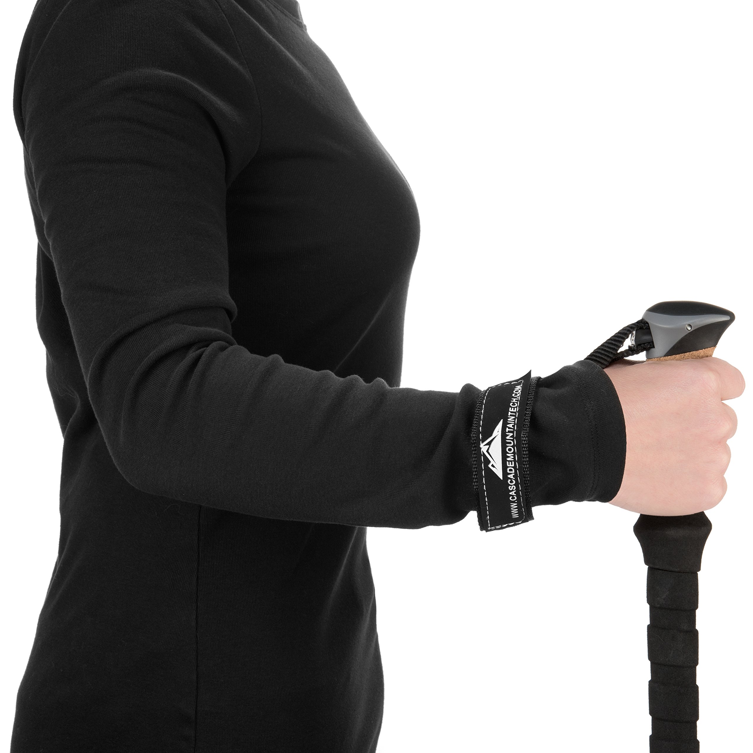 Cascade Mountain Tech Trekking Poles - Carbon Fiber Folding Walking Sticks with Quick Adjustable Locks, Black (Set of 2)
