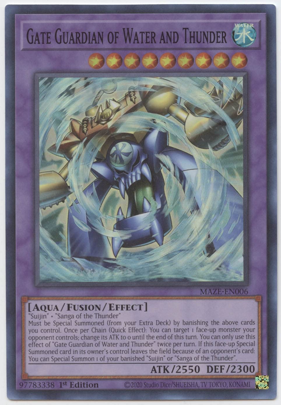 Gate Guardian of Water and Thunder - MAZE-EN006 - Super Rare - 1st Edition