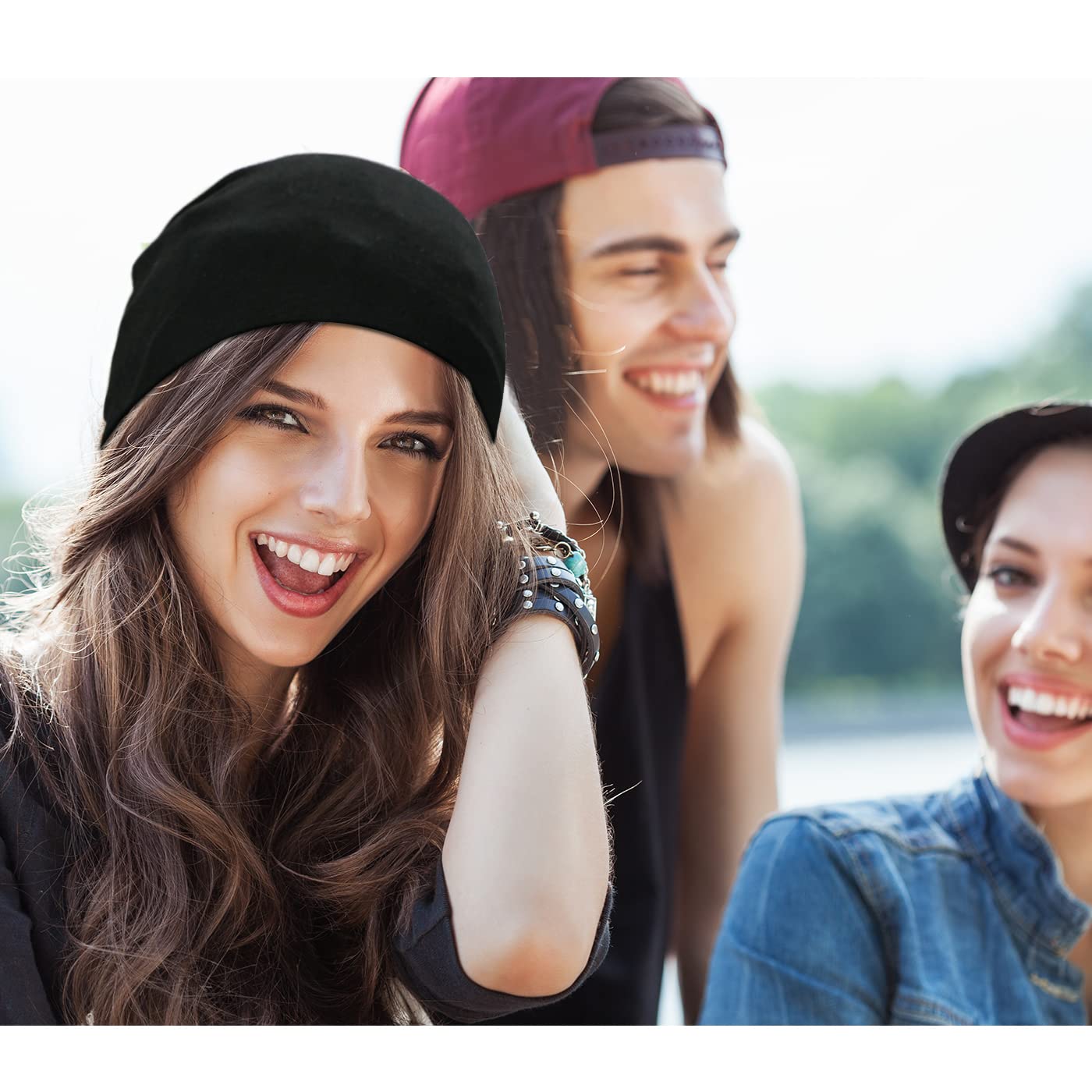 GERTURY 4 Pieces Thick Soft Cotton Slouchy Beanie, Workout Beanie Hats Baggy Skull Cap Stretchy Chemo Hats for Men Women