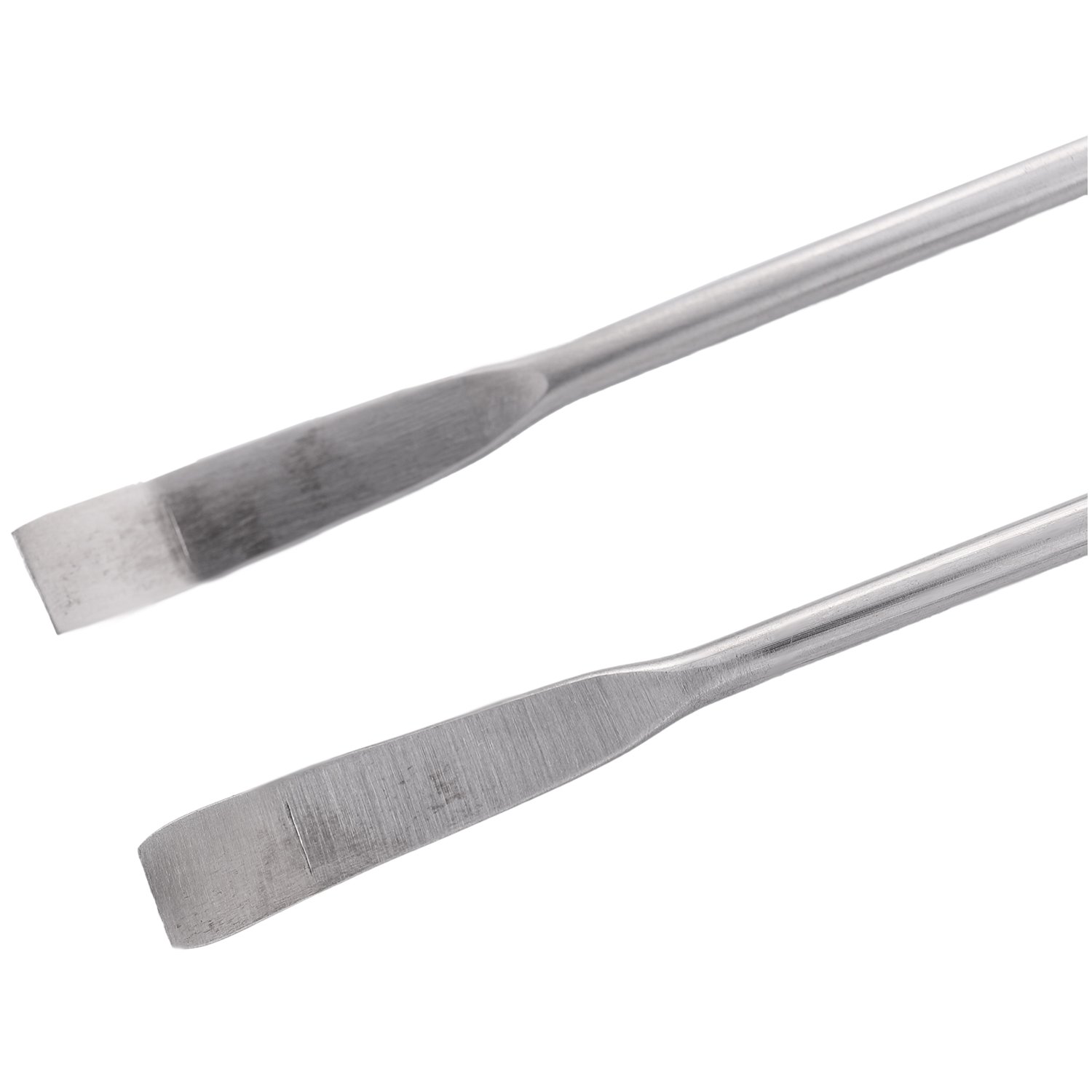 Geuxe 2Pcs 125mm Length Double Head Lab Instruments Stainless Steel Sampling Spatula, Silver