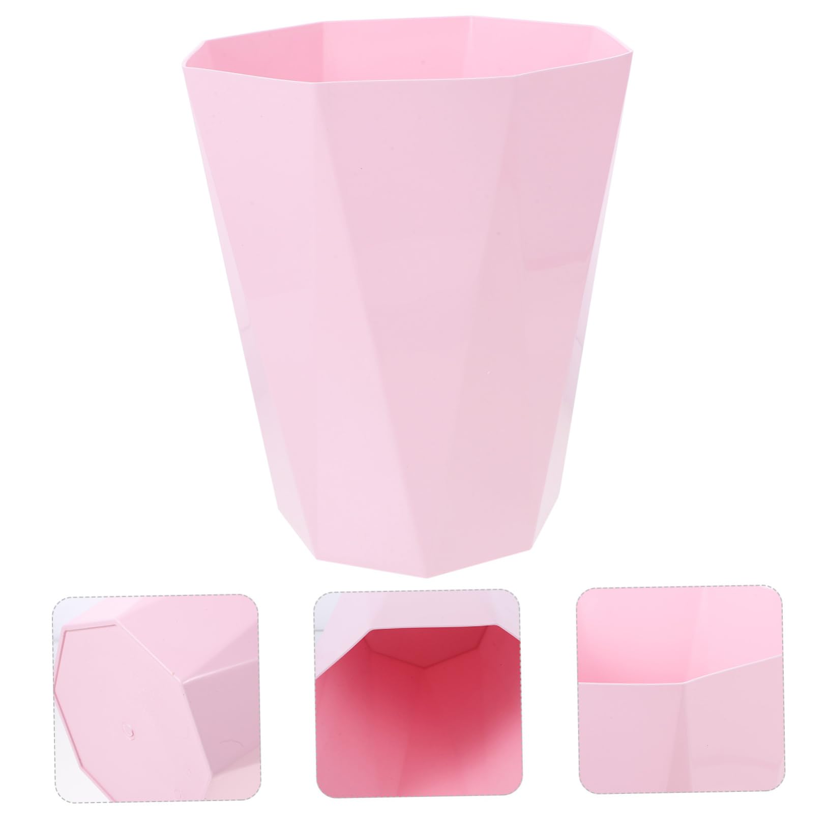 MAGICLULU 1pc Kids Room Waste Basket Trash Can Bathroom Uncovered Waste Bin - Resistant Trash Bin Debris Holder Trash Can Kitchen Mini Office Simple Pink Dried Flower Bucket