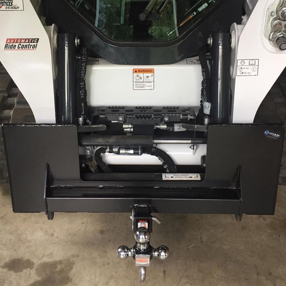 Titan Attachments Universal Cut Out Receiver Mount Plate, 1/4" Thick Skid Steer Plate Attachment, 2" Receiver Hitch, 3000 LB Weight Capacity, Quick Tach Steel Mount Plate Adapter