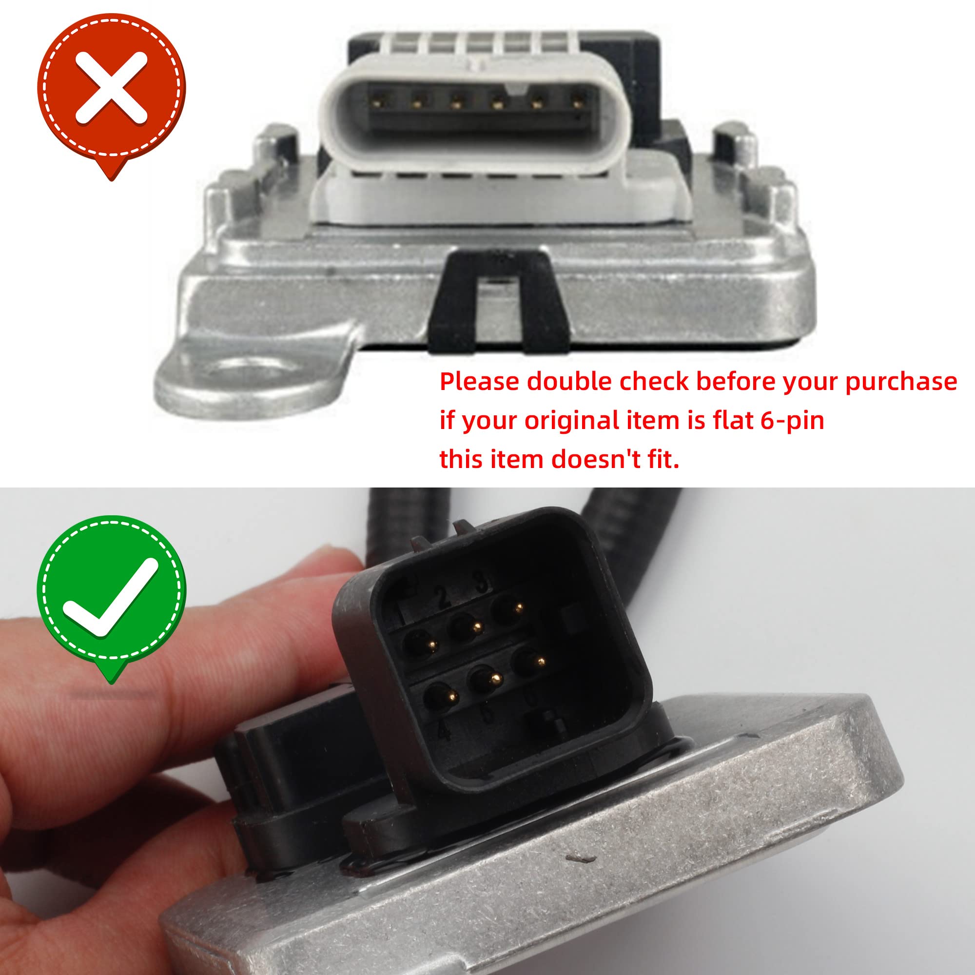 Dasbecan 12671388 NOX Sensor Downstream Nitrogen Oxide Sensor Compatible with 2010-2014 Chevy Express GMC Savana 2500 3500 4500 Sierra Silverado 2500 HD 3500 HD 6.6L Diesel Replace12669595 5WK96645H
