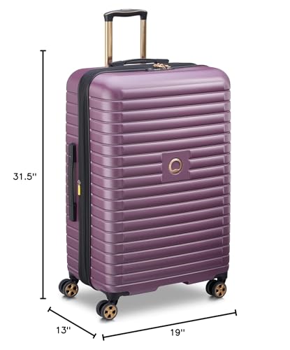 DELSEY Paris Cruise 3.0 Hardside Expandable Luggage with Spinner Wheels, Plum, Checked-Large 28 Inch