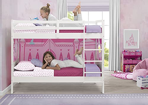Delta Children Convertible Twin Over Twin Wood Bunk Bed with Ladder and Guardrails – Use as Bunk Bed or 2 Stand-Alone Twin Beds – Bed Ships in 2 Boxes, White