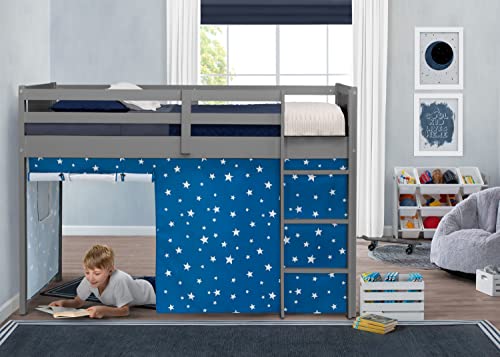 Delta Children Loft Bed Tent - Curtain Set for Twin Loft Bed (Bed Sold Separately), Blue Stars
