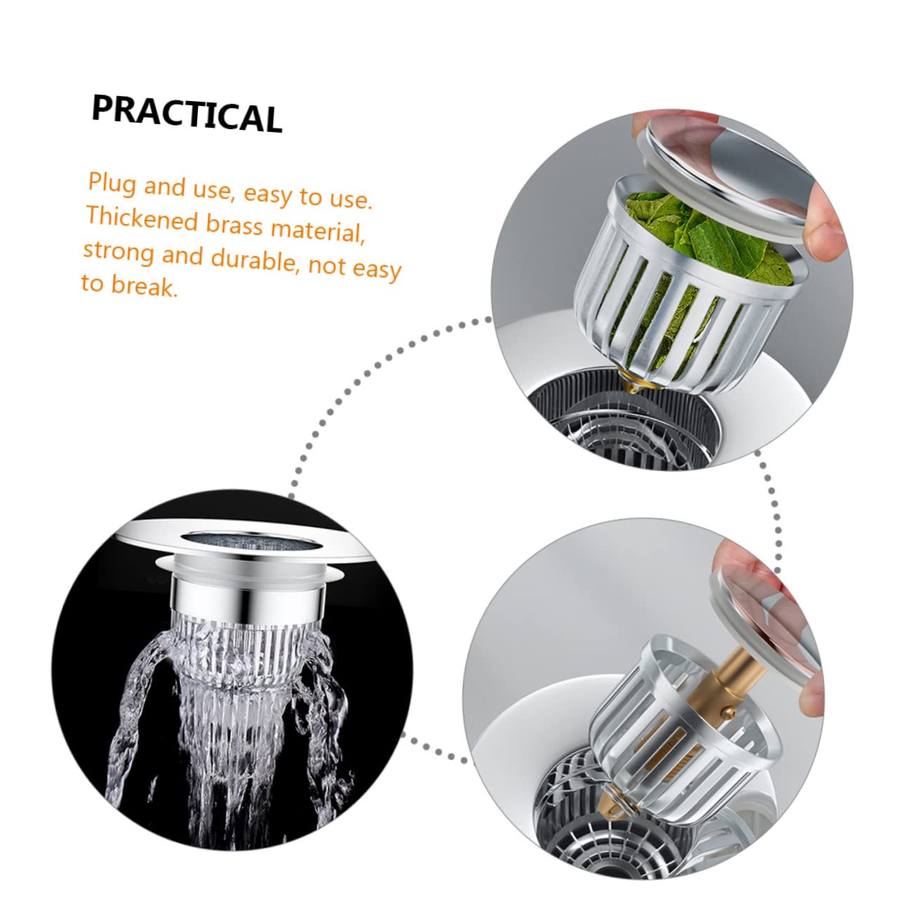 OSALADI 4pcs Kitchen Sink Stopper Strainer Filter Washbasin Plug Bathroom Sink Drainer Bathtub Drain Plug Bathroom Sink Stoppers Bathtub Sink Stopper Sink Plug Brass Toilet Plug