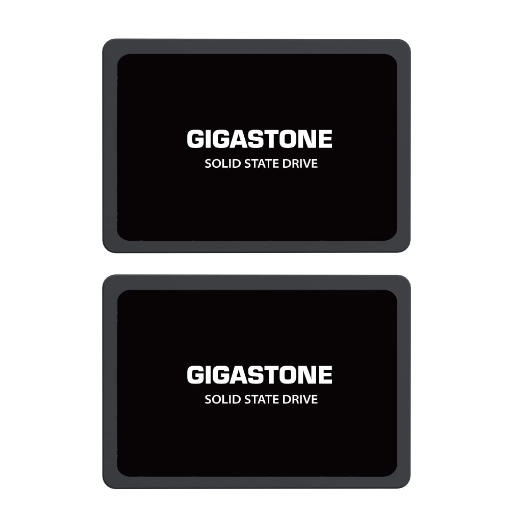 Gigastone SATA SSD 2TB (2-Pack) 2.5 inch SSD 520MB/s Upgrade Laptop PC Memory and Storage PS4 HDD Replacement 2.5" Internal Solid State Hard Drives SATA III SLC Cache 3D NAND Increase Performance