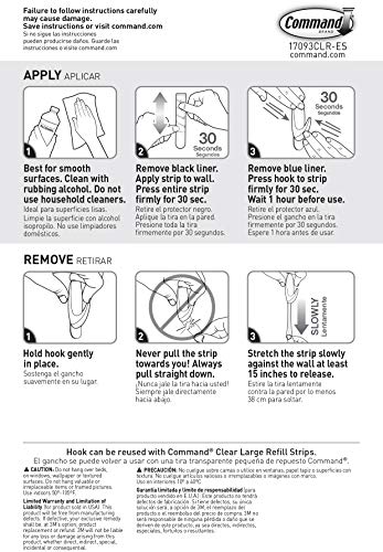 Command 17093CLR 3M-167030-6pk, 6 Hooks, Clear-Indoor