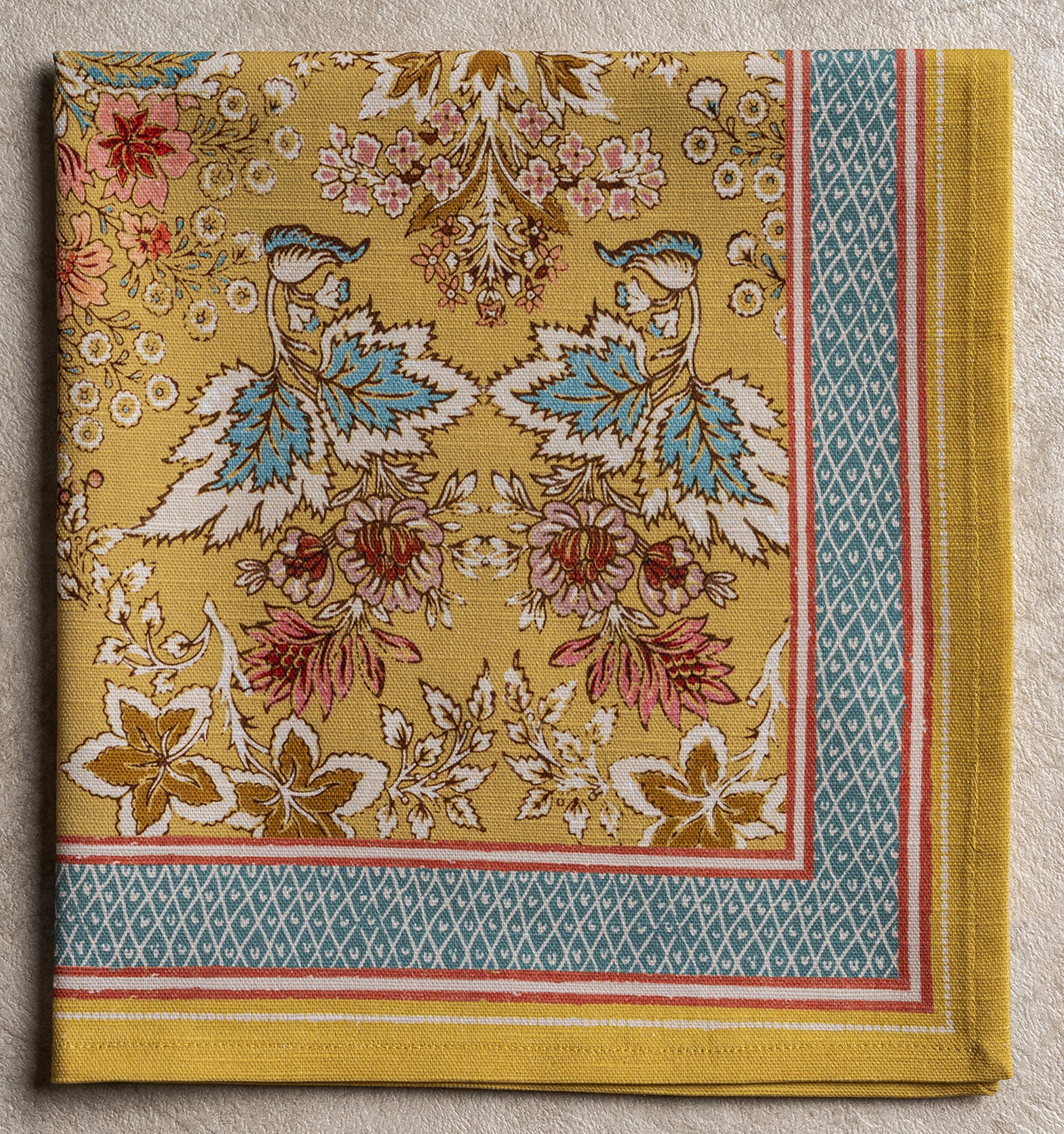 Maison d' Hermine Napkin 100% Cotton Set of 4 Decorative Washable Table Cloth Napkins, Dining, Home, Wedding, Banquet, Buffet, Marquise - Spring/Summer (20”x20”)