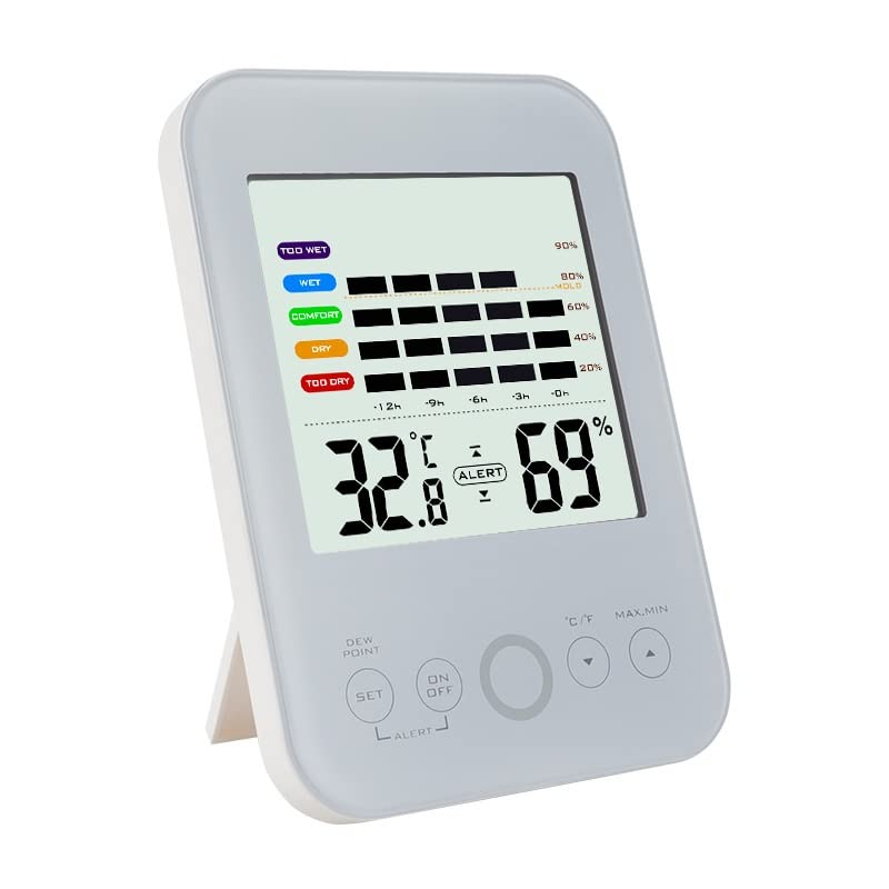 LNYHLXS Household Indoor Digital Hygrograph Touch Screen Electronic Thermometer Hygrometer Bedroom Thermometer