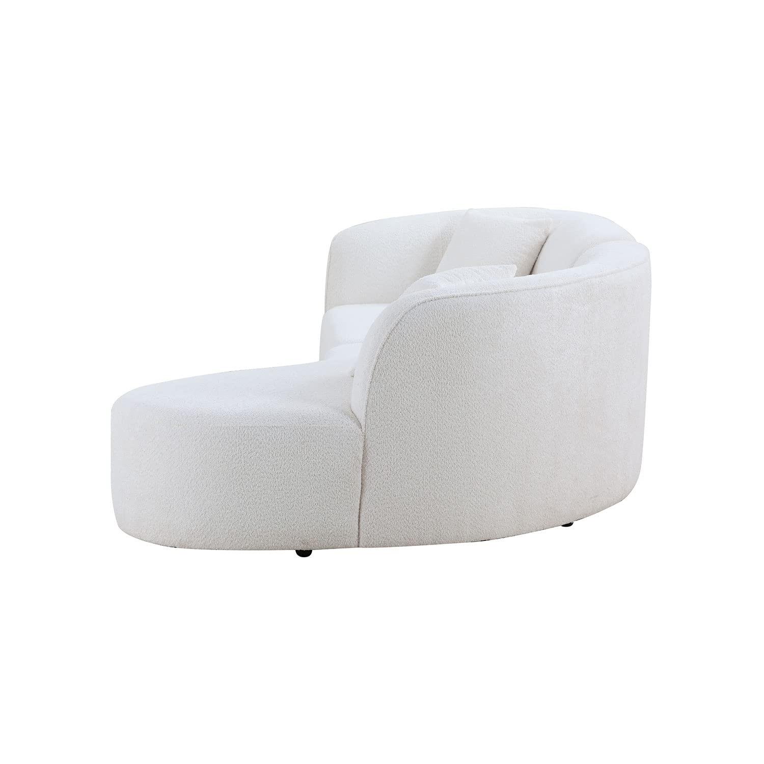 SSC SATISUNCASA 127'' Modern Sectional Curved Couches for Living Room,Minimalist Boucle Modular Sofa, Comfy Upholstered Sofas for Apartment, Home Office (White Boucle, 127" W)
