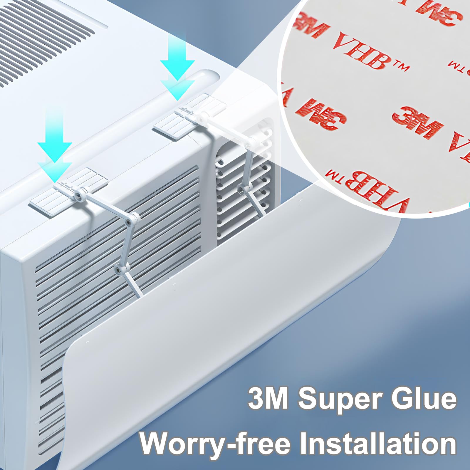 Generic Window Air Conditioner Deflector, Versatile Air Conditioner Deflector, Adjustable Window Ac Windshield with 3m Adhesive, Freely Cut, 20.8 * 10.6 Inch White