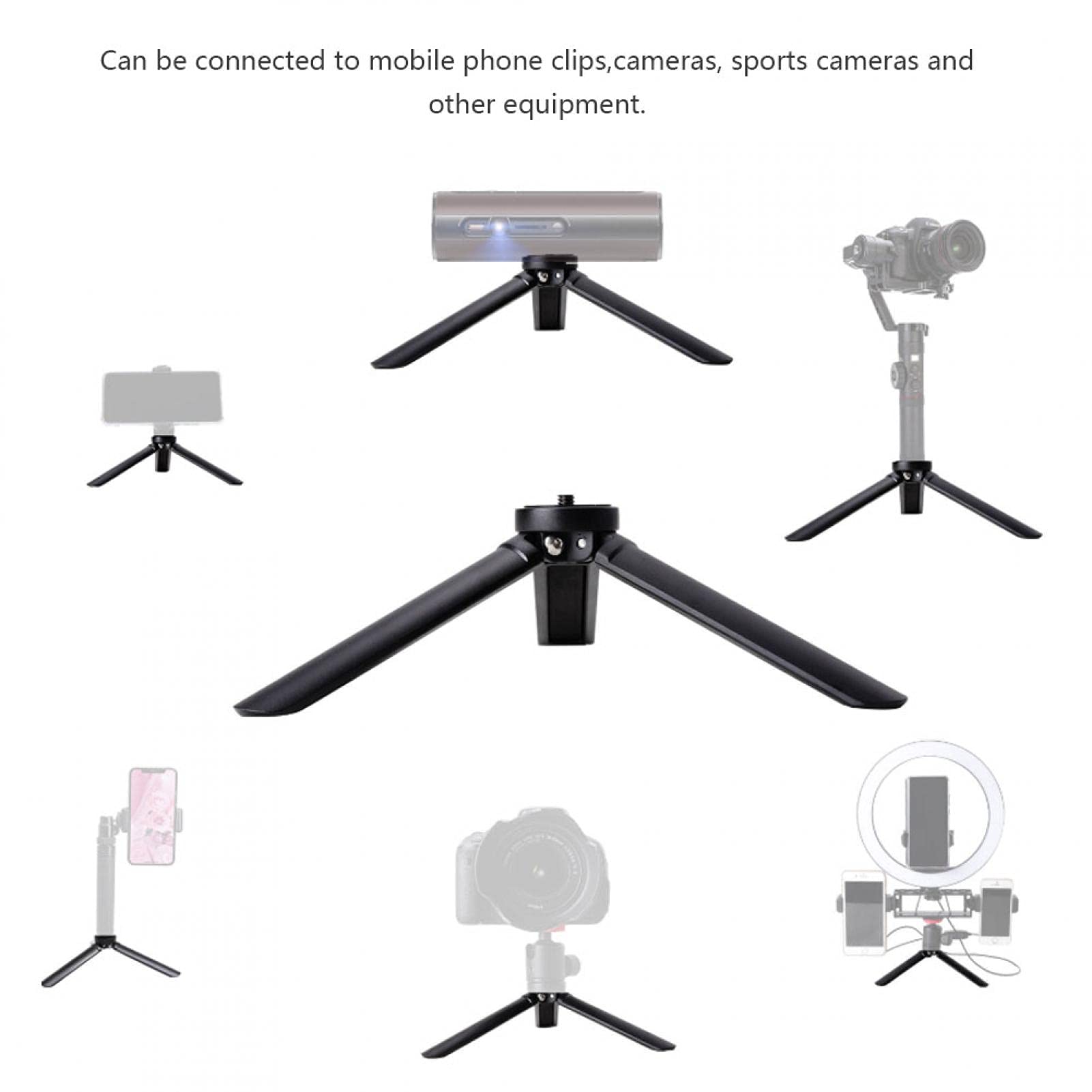 Desktop Tripod, Lightweight Non Slip Portable Action Camera Stand with 1/4" Screws for Outdoor Shooting for Cameras