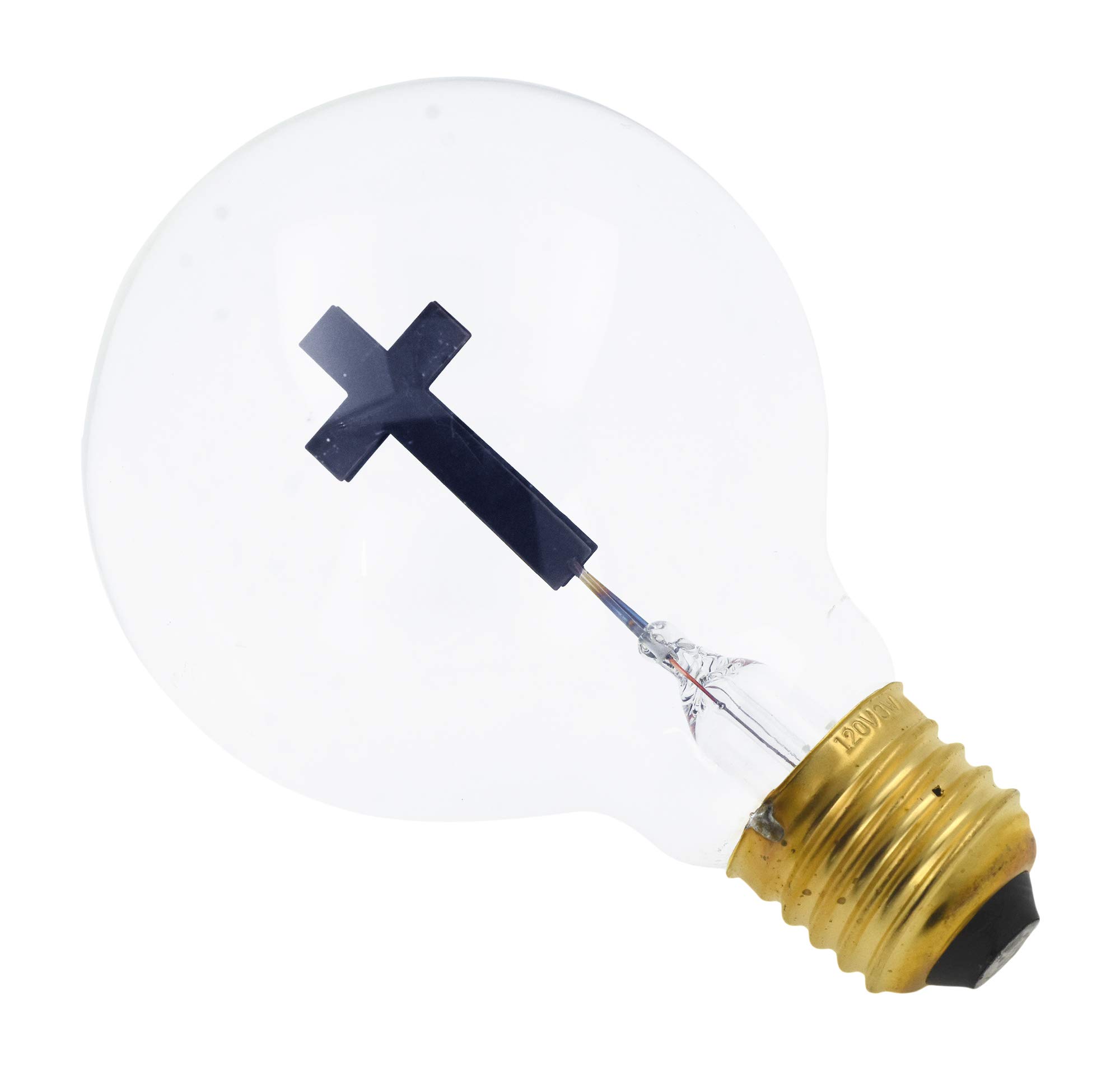 Mandala Crafts Christian Light Bulb Crucifix Bulb Jesus on The Cross Catholic Novelty Bulb 3W 120V for Pendant String Night Light (Standard Base 1 Bulb)