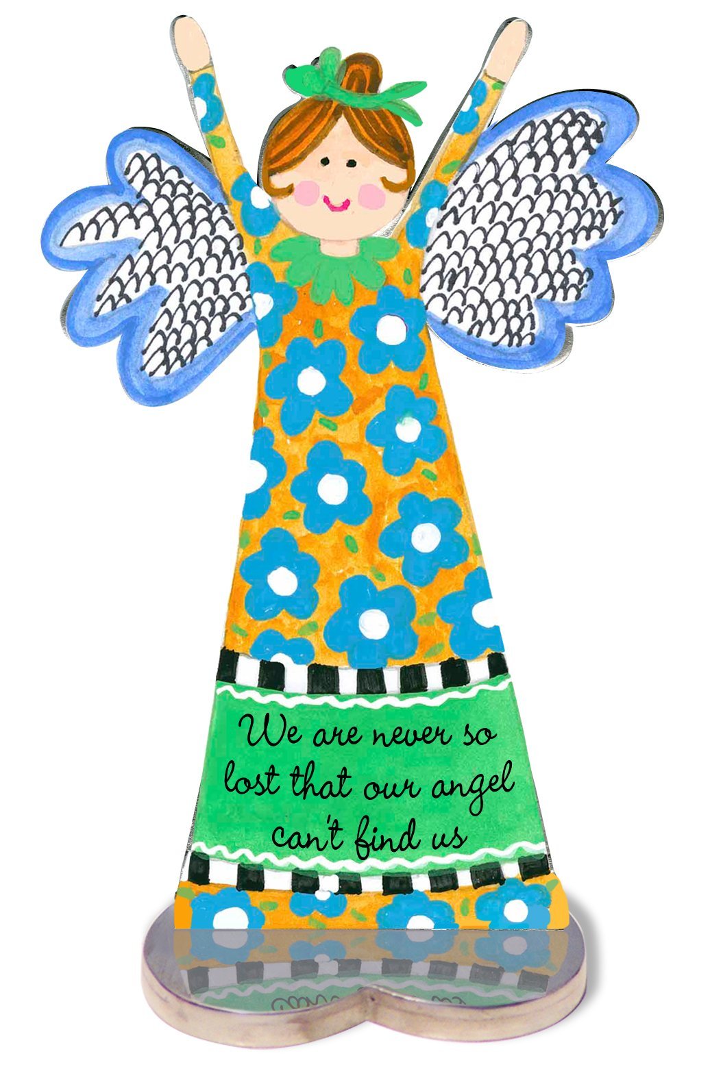 Cathedral Art Abbey & CA Gift We are Never So Lost Find Us Art Metal Angel Figurine, Multicolor (ELD147)