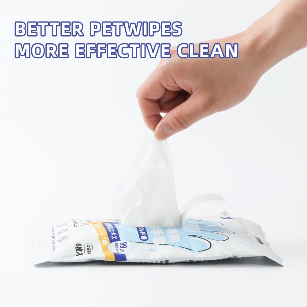 Generic Pet Bathing Wipes for Dogs & Cats - 6 Pcs Dog and & Cleaning Gloves Wipes,Gentle Cleaning for Paws, Ears, Fur, Eye and Butt, white