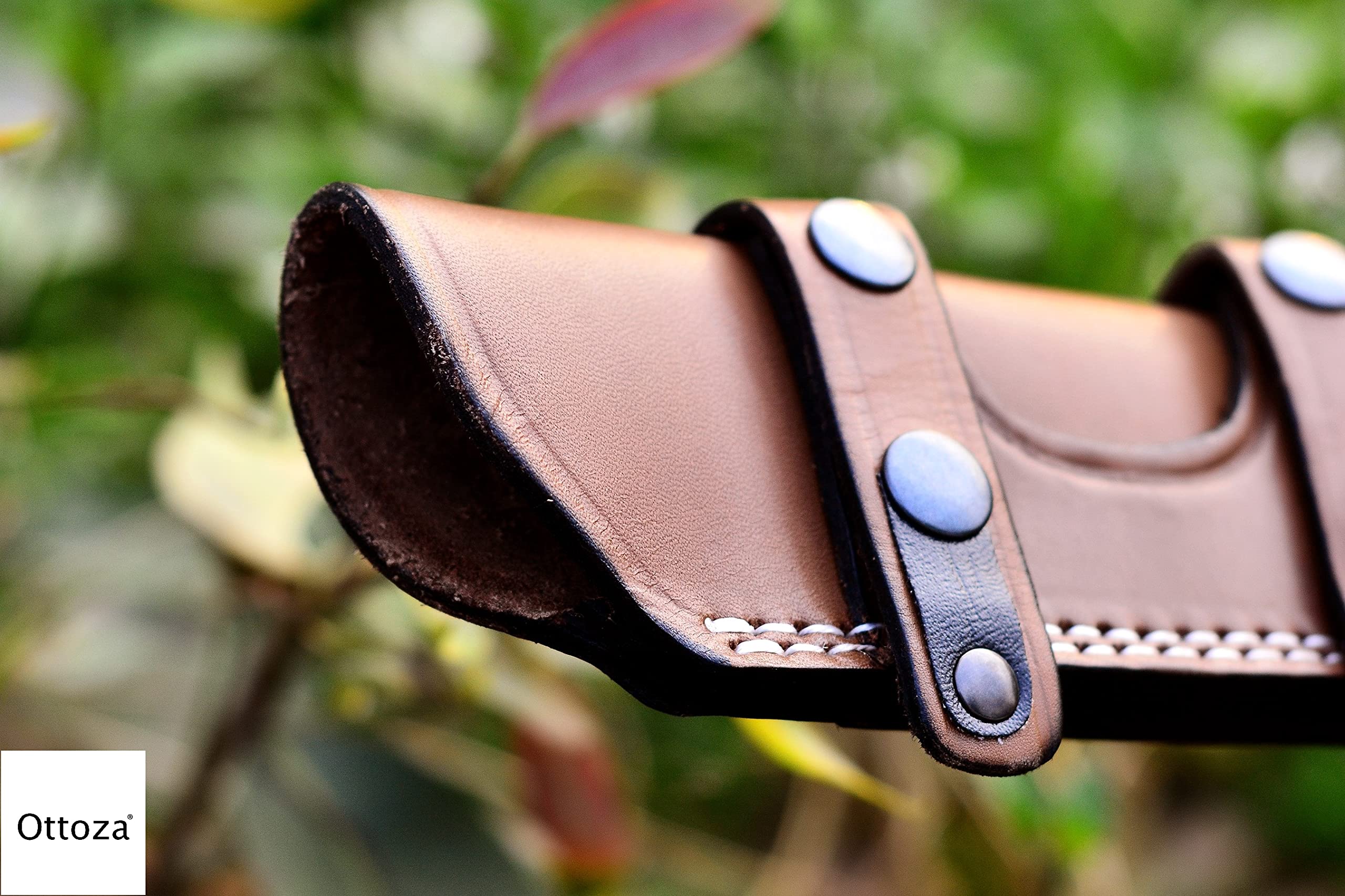 Ottoza TOP GRAIN Leather Knife Sheaths for Fixed Blade Knives, LEFT HAND Leather Knife Sheath for Belt, Leather Knife Holster Belt Knife Holder, Horizontal Knife Sheath for Belt No:102