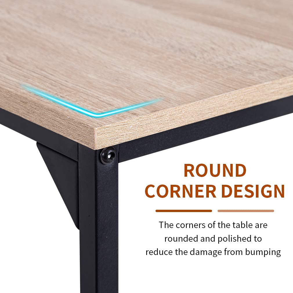 Computer Desk,39.4 inches Home Office Desk Writing Study Table Modern Simple Style PC Desk with Metal Frame,Nature