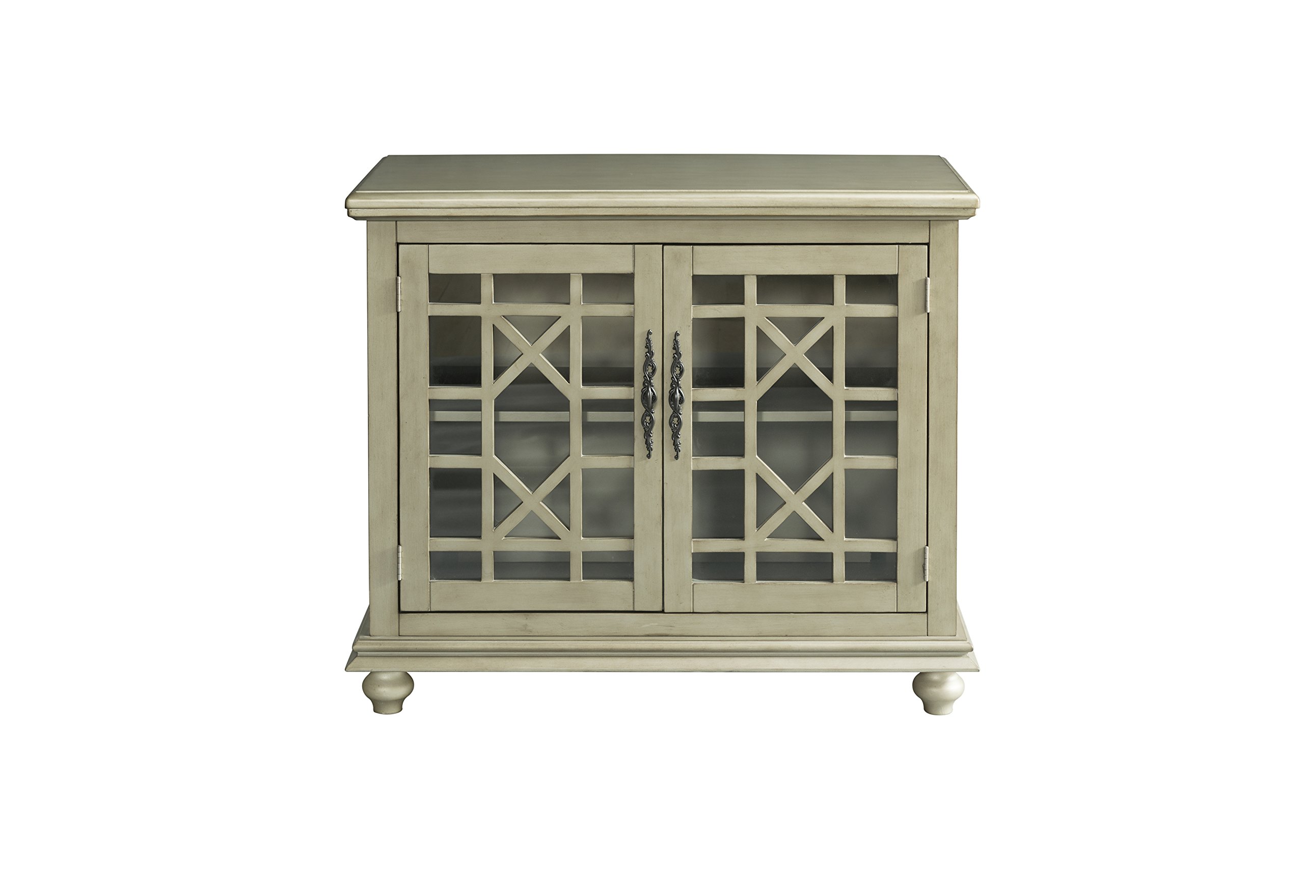 Martin Svensson Home Small Spaces 2 Door Accent Cabinet - Tv Stand, 38" W x 32" H, Antique Silver