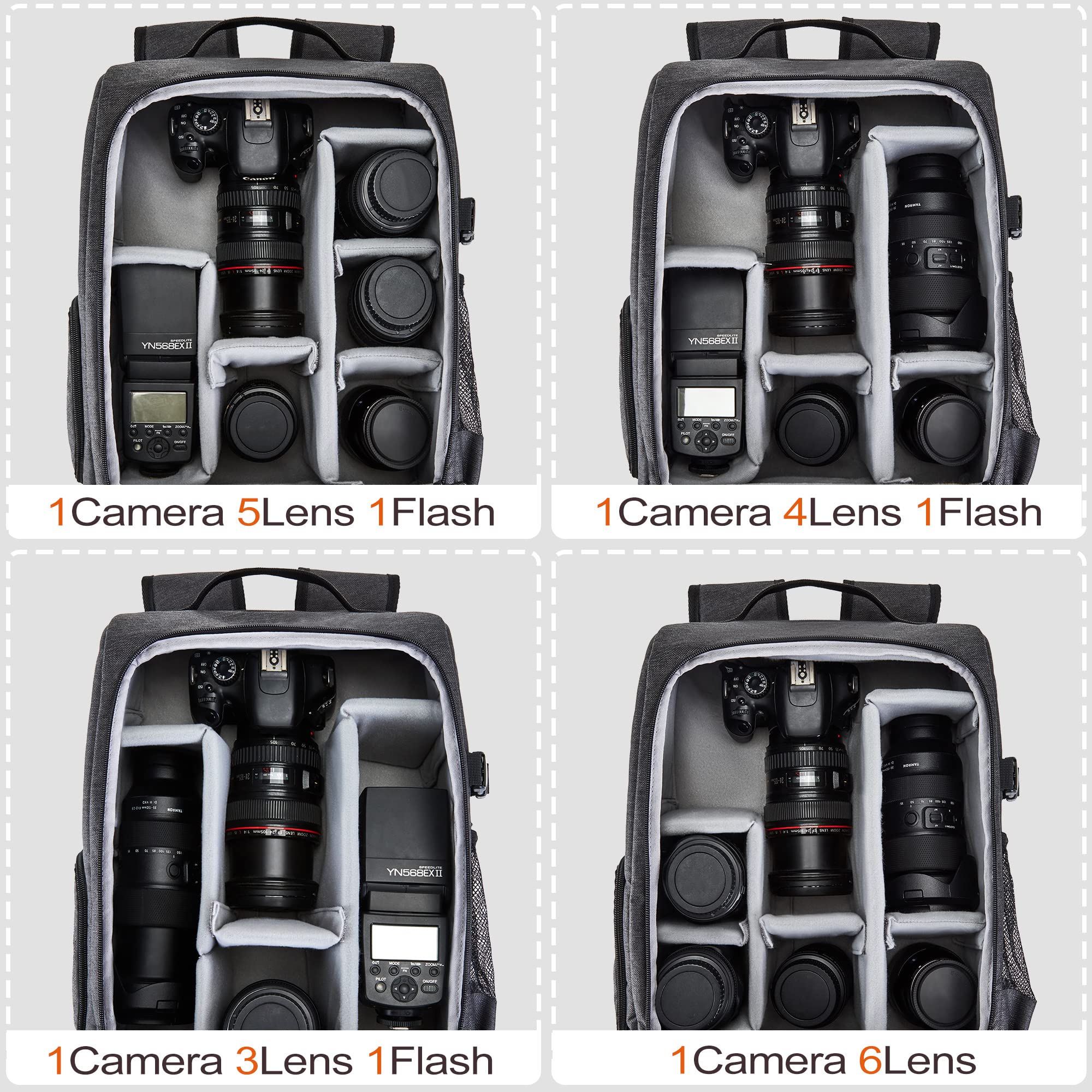 Golkcurx Camera Bag for DSLR/SLR Cameras，Camera Backpack Waterproof for Photographers Pink L