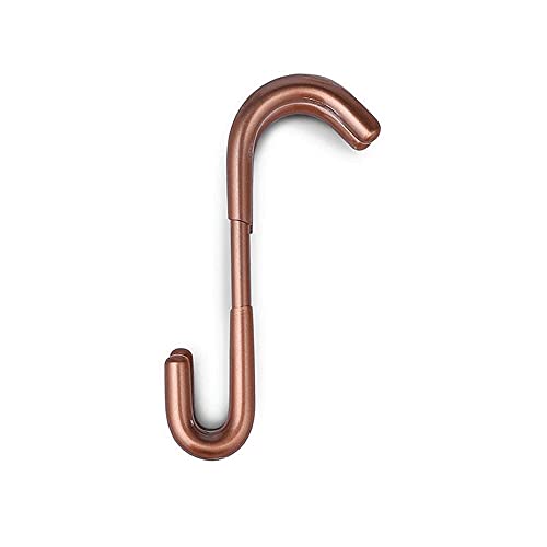 GOOFFY Door Metal Hooks for Hanging 2 Pieces of Plastic-Dipped S Hook, Multi-Purpose Double Hook, Free Perforated Glass Door Back Hook, School Bag Hook Hanger