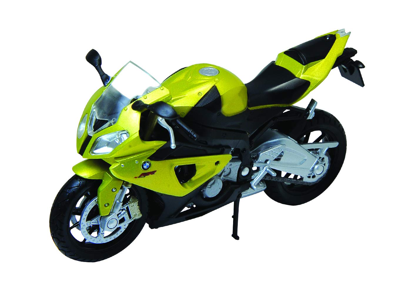 Welly Die Cast Motorcycle Yellow Compatible with S1000RR, 1:18 Scale