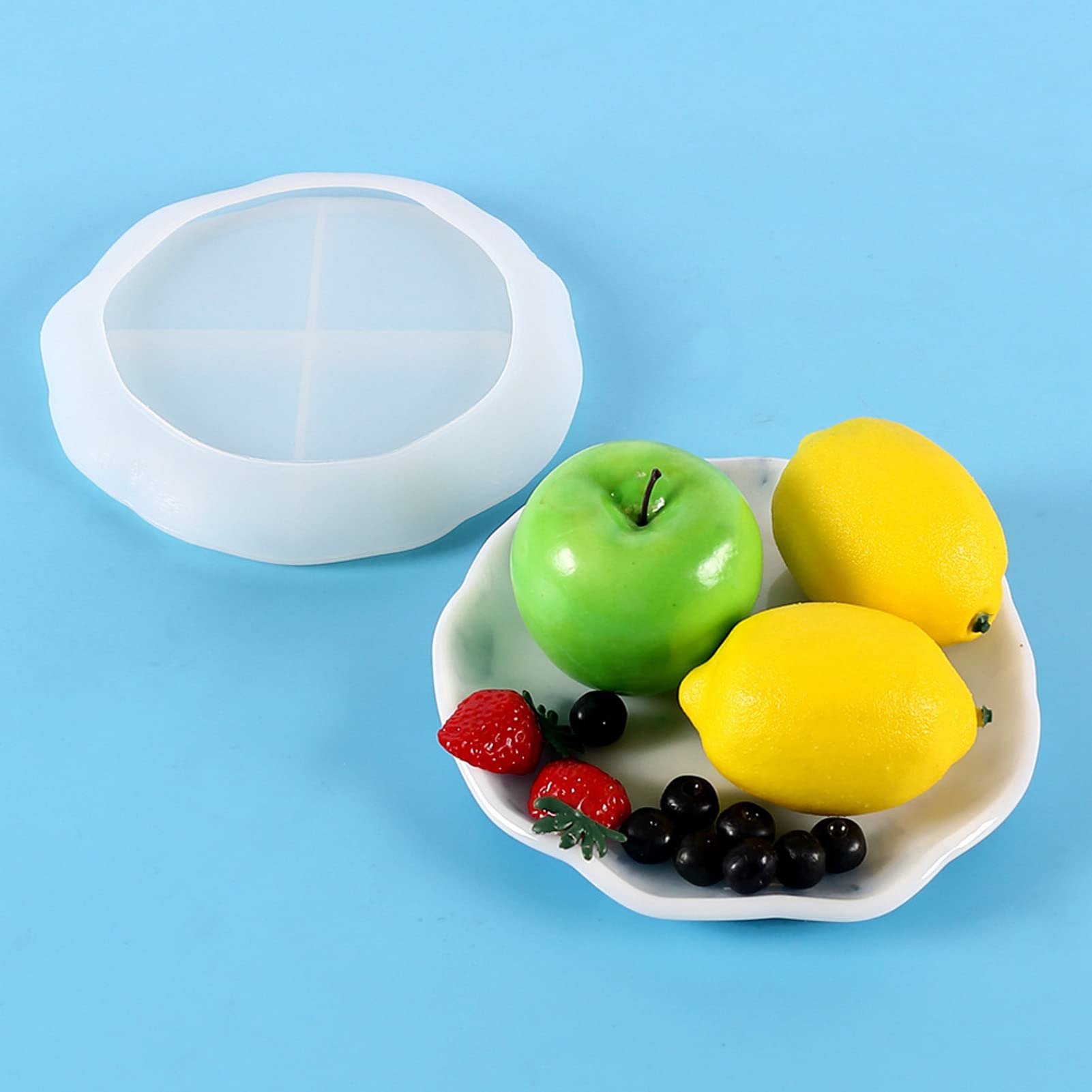 DEPILA DIY Resin Molds, Irregular Shape Thicken Soft Transparent Durable Wearable Silicone Resin Mold for Epoxy Resin Home Dish (Color : Round)