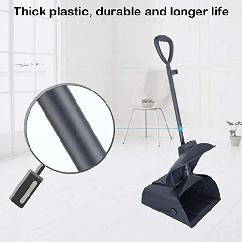 DEPILA NLIAN and Dustpan Set, Commercial Long Handle Sweep Set with Windshield for Home Kitchen Room Office and Lobby Floor Dust Pan Combo dustpan set
