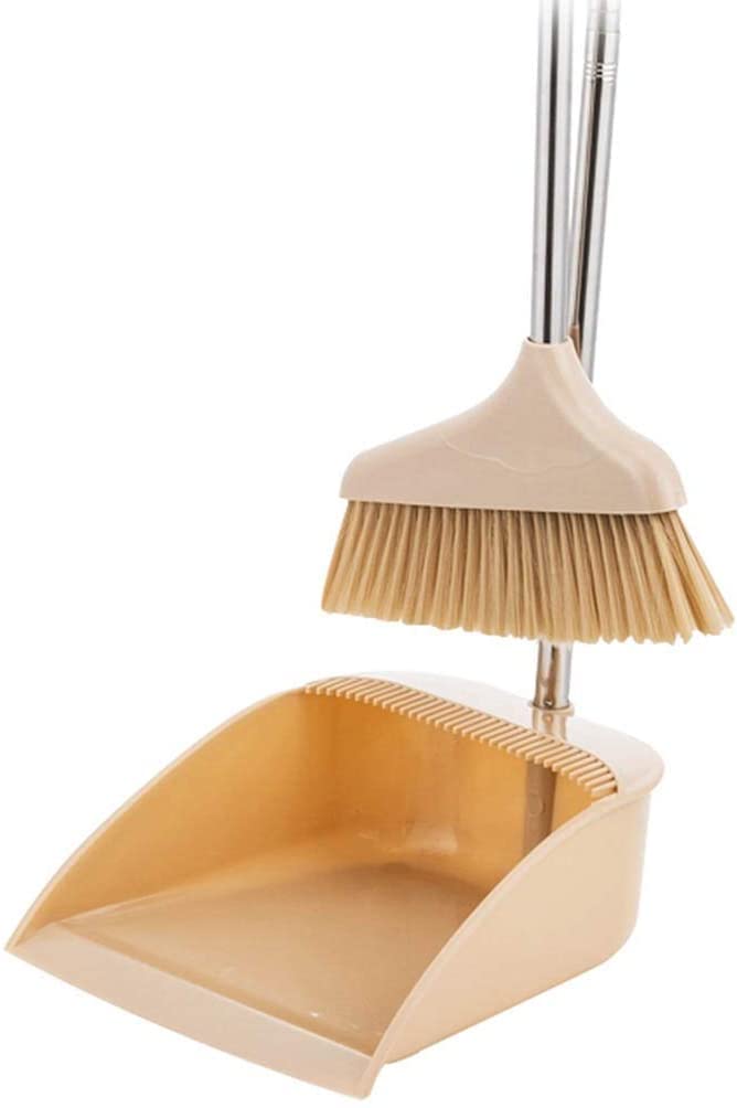 DEPILA NLIAN- and Dustpans Sets, Remove the Steel Pipe Handle Grips Sweep Set Durable Sweeper Lobby Home Kitchen Office Commercial Hardwood Floor Use dustpan set
