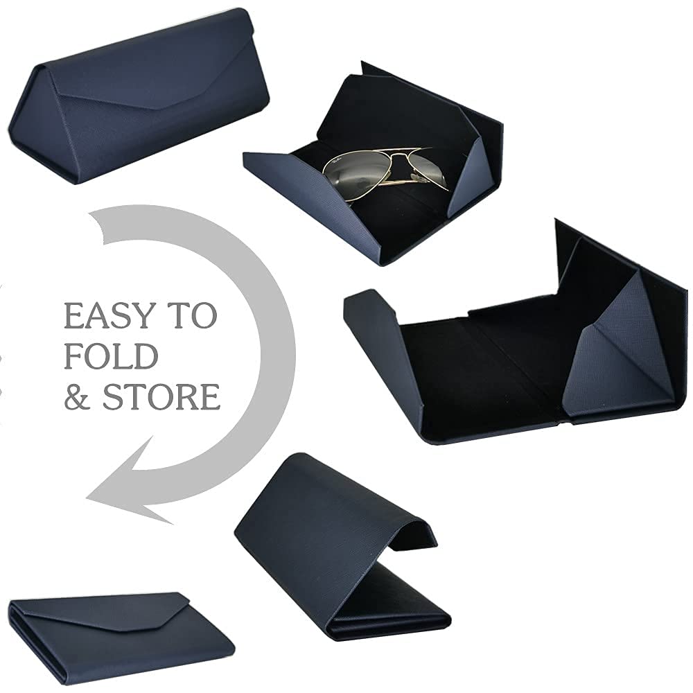DeYoungArbeit 2-pack Collapsible Travel Glasses Case Foldable Flat for Eyewear Storage