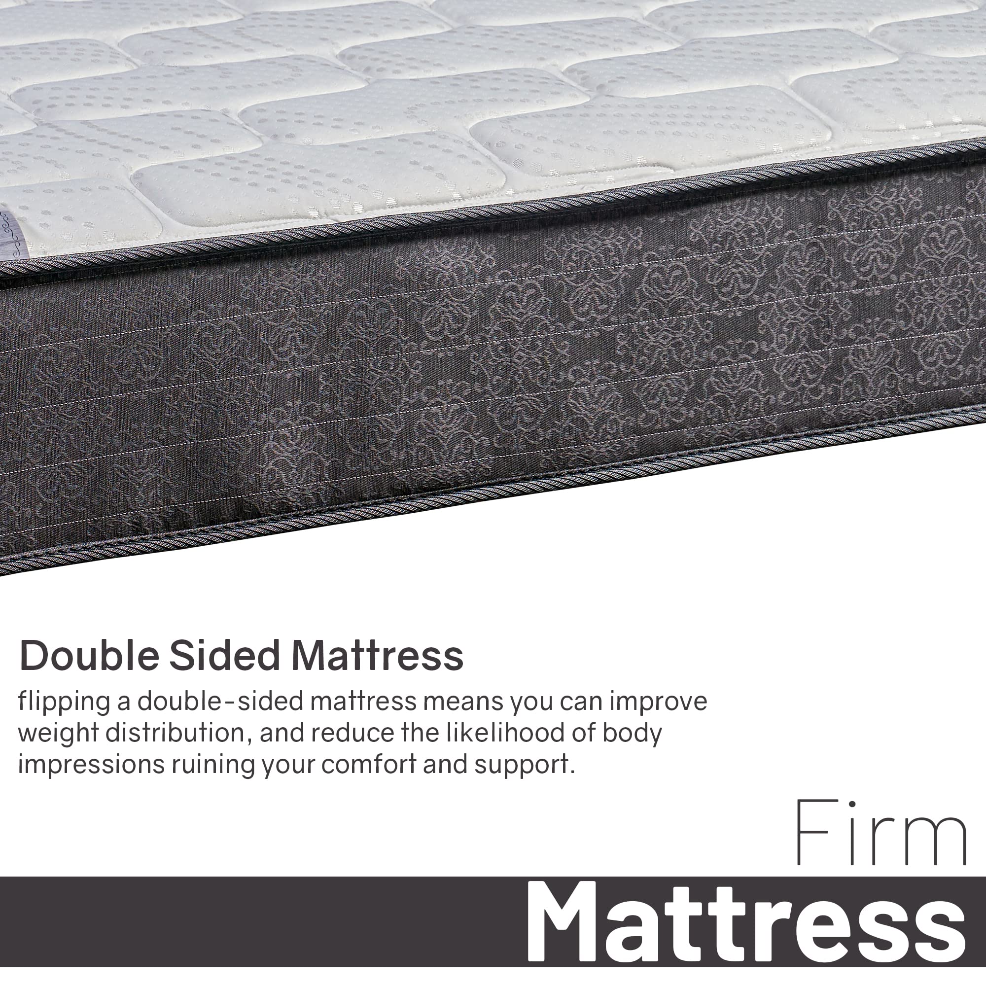 Mayton - 12 Inch Innerspring Firm Mattress Allows The Spine Rest In a Natural Position, No Assembly Required 78x79
