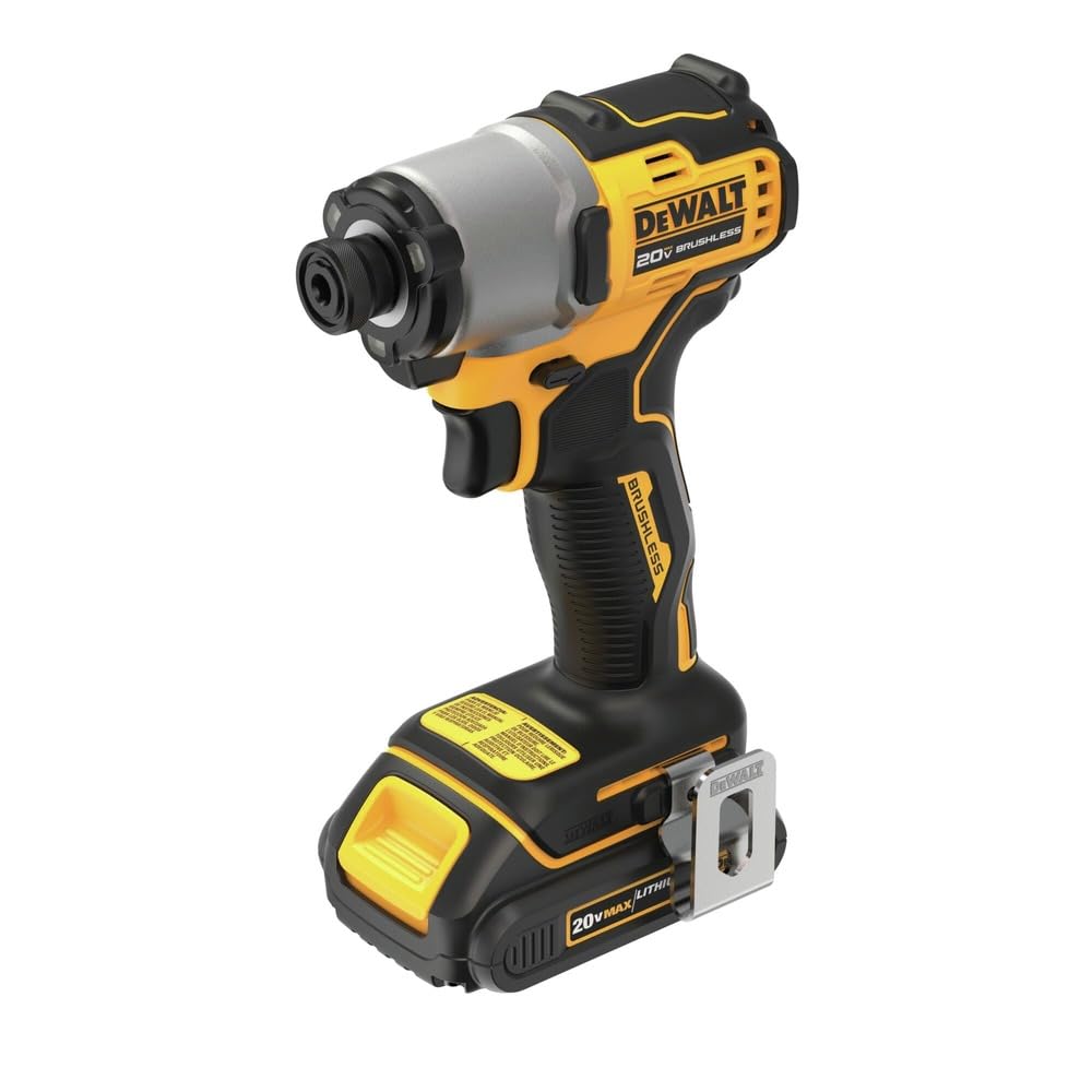 Dewalt DCF840C2R 20V MAX Brushless Lithium-Ion 1/4 in. Cordless Impact Driver Kit with 2 Batteries (1.5 Ah) (Renewed)