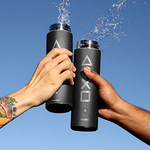 Controller Gear Official Sony PlayStation 5 Launch Collection Merchandise Bundle - Wide Mouth Stainless Steel Water Bottle, PS5 Hat, Socks, Premium Tech Decals Gift Set - PlayStation 5