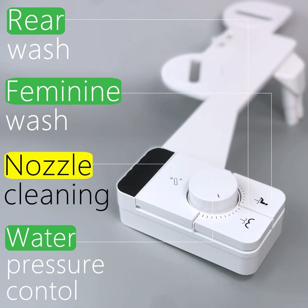 DFHBFG Bidet for Toilet Seat Attachment Non-Electric Slim Bidet Fitting Self Cleaning Nozzles, 1