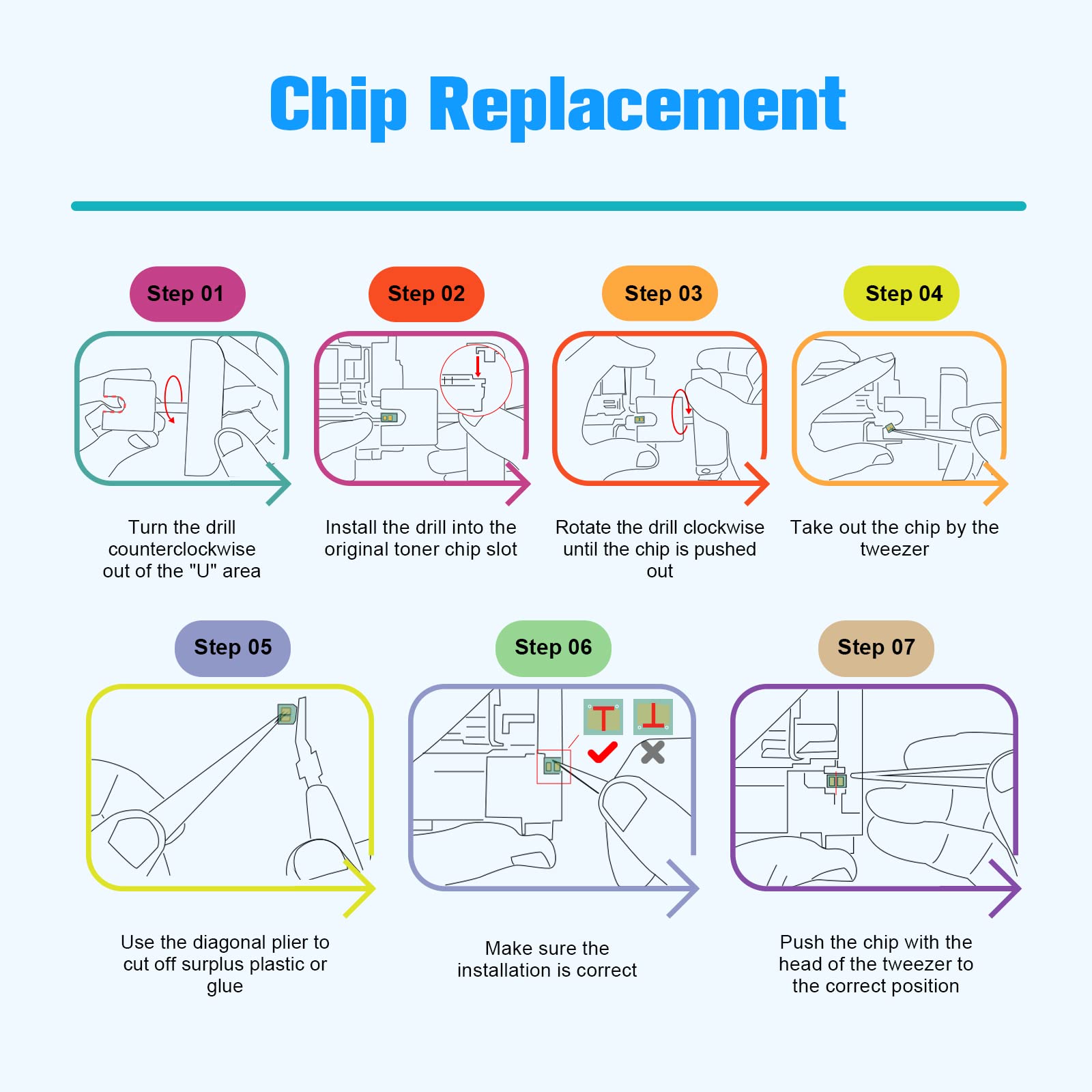 Q-image (No CHIP 414A Toner Cartridge Compatible Replacement for HP 414A W2020A 414X HP Color Pro MFP M479fdw M479fdn M454dw M454dn M454 M479 Printer Toner (4 Pack)
