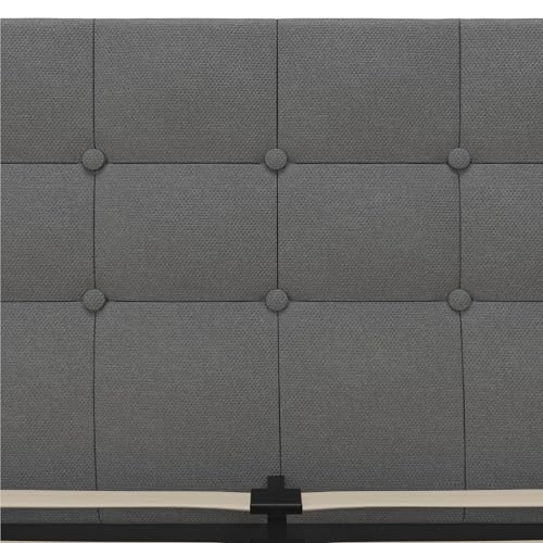 DHP Rose Upholstered Platform Bed with Underbed Storage Drawers and Button Tufted Headboard and Footboard, No Box Spring Needed, Full, Gray Linen